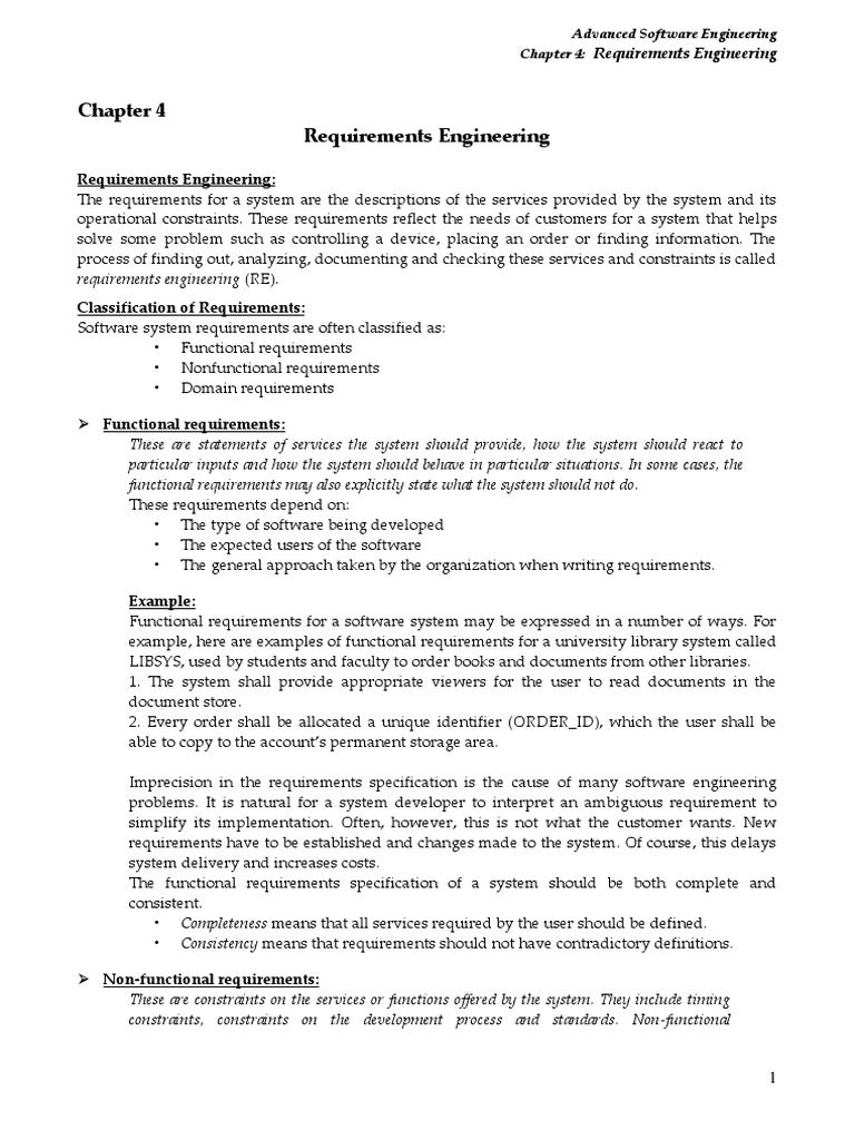 CH 04 - Requirements Engineering | PDF | System | Feasibility Study
