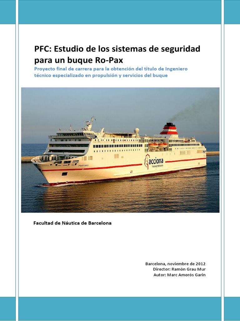 PFC Estudio de Los Sistemas de Seguridad para Un Buque Ro-Pa | PDF | Transporte | Buques