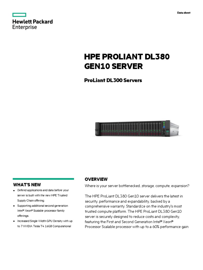 HPE ProLiant DL380 Gen10 Server | PDF | Information Age | Office Equipment