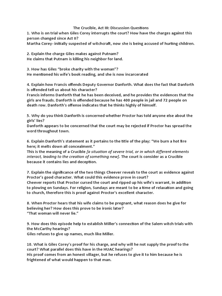The Crucible ACT III | PDF