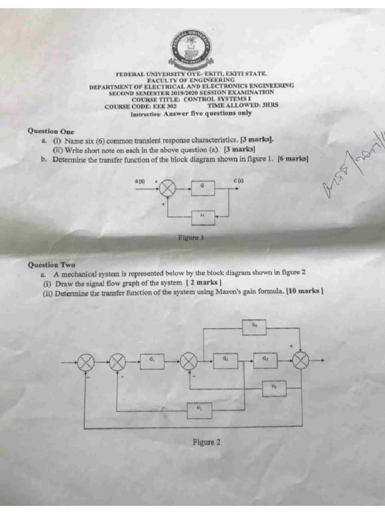 Solution To EEE302 2019-2020 Past Question | PDF