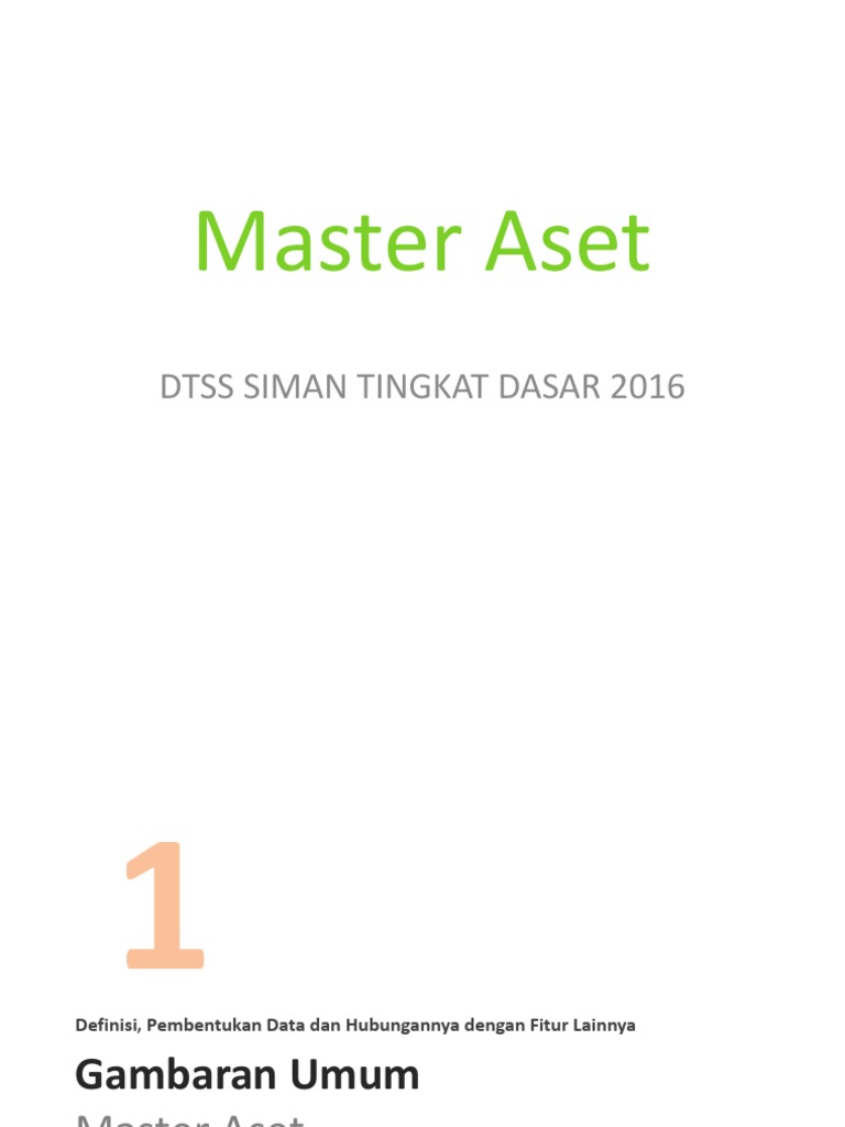 Panduan Master Aset BMN 2016 | PDF