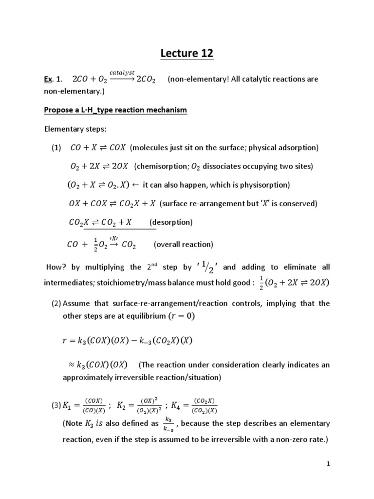 Lecture 12 | PDF | Adsorption | Chemical Reactions