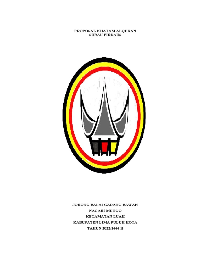 Proposal Khatam Al-Qur'an Surau Firdaus | PDF
