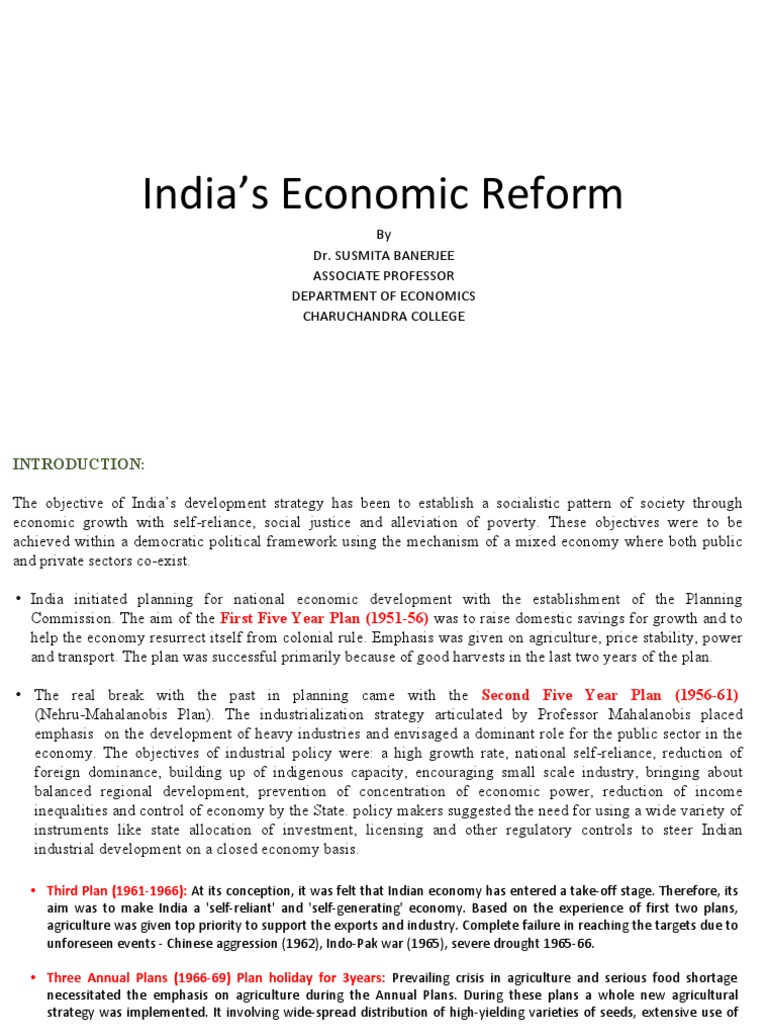 India's Economic Reforms | PDF | Economic Growth | Balance Of Payments