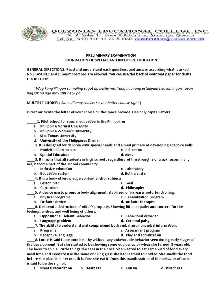 Preliminary Examination | PDF