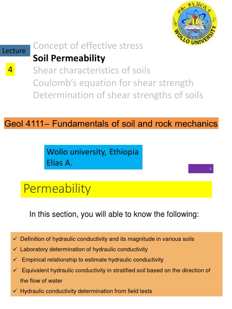 Lecture 4 - Soil Permeability | PDF | Soil Mechanics | Permeability (Earth Sciences)