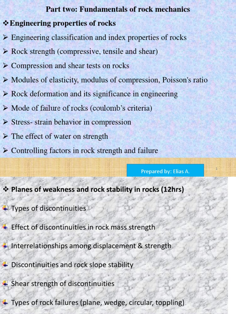 Lecture 7-Introduction To Rock Mechanics | PDF | Strength Of Materials ... Lecture 7-Introduction To Rock Mechanics | PDF | Strength Of Materials ...