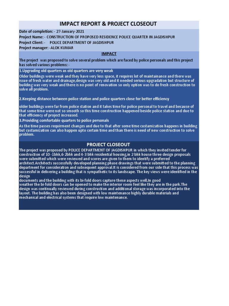 Closing Report | PDF