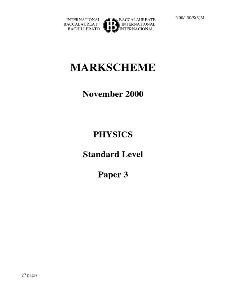 Physics Paper 3 SL Markscheme | PDF | Redshift | Electron