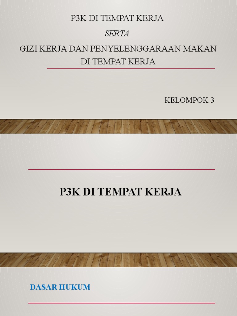 P3K & Gizi Kerja | PDF