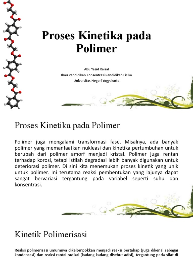 Proses Kinetika Pada Polimer | PDF | Sains & Matematika