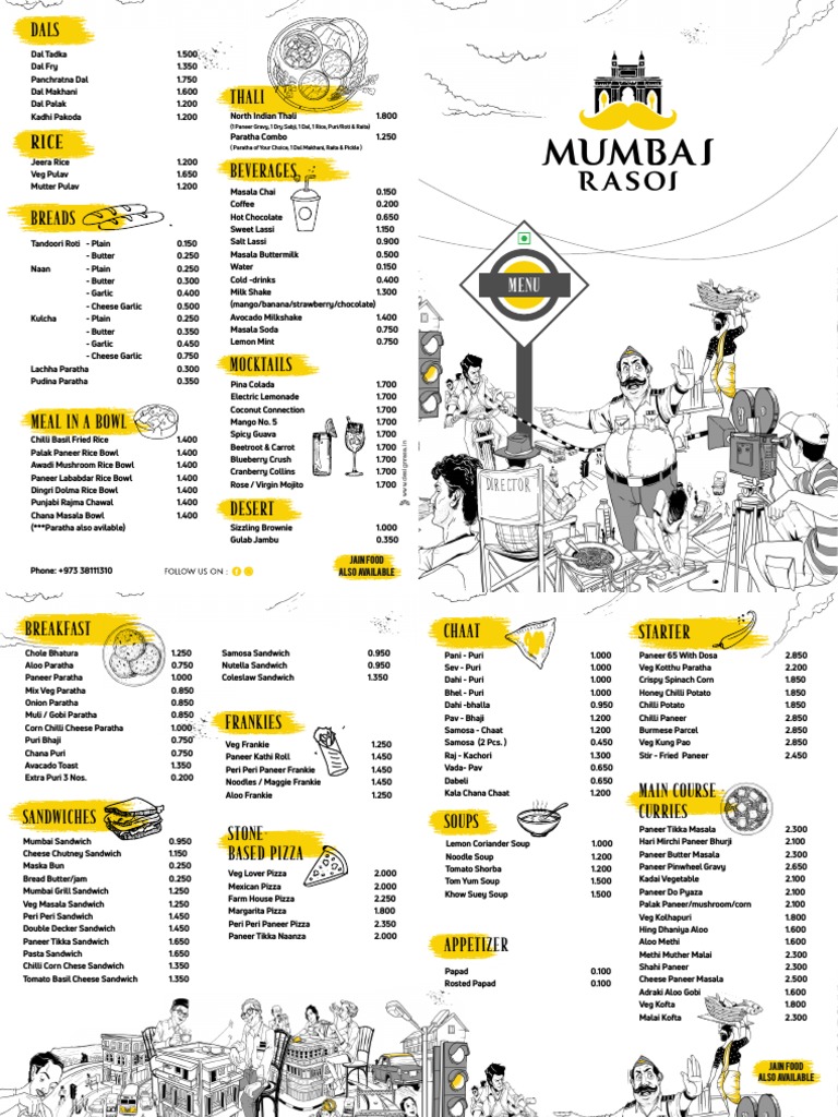 Mumbai Rasoi Menu | PDF | Cooking | Regional & Ethnic Food