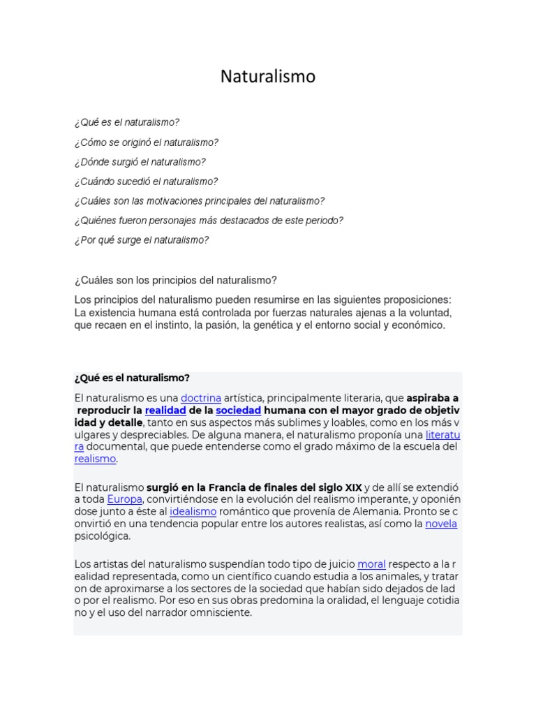 Naturalismo | PDF | Realismo literario | Novelas