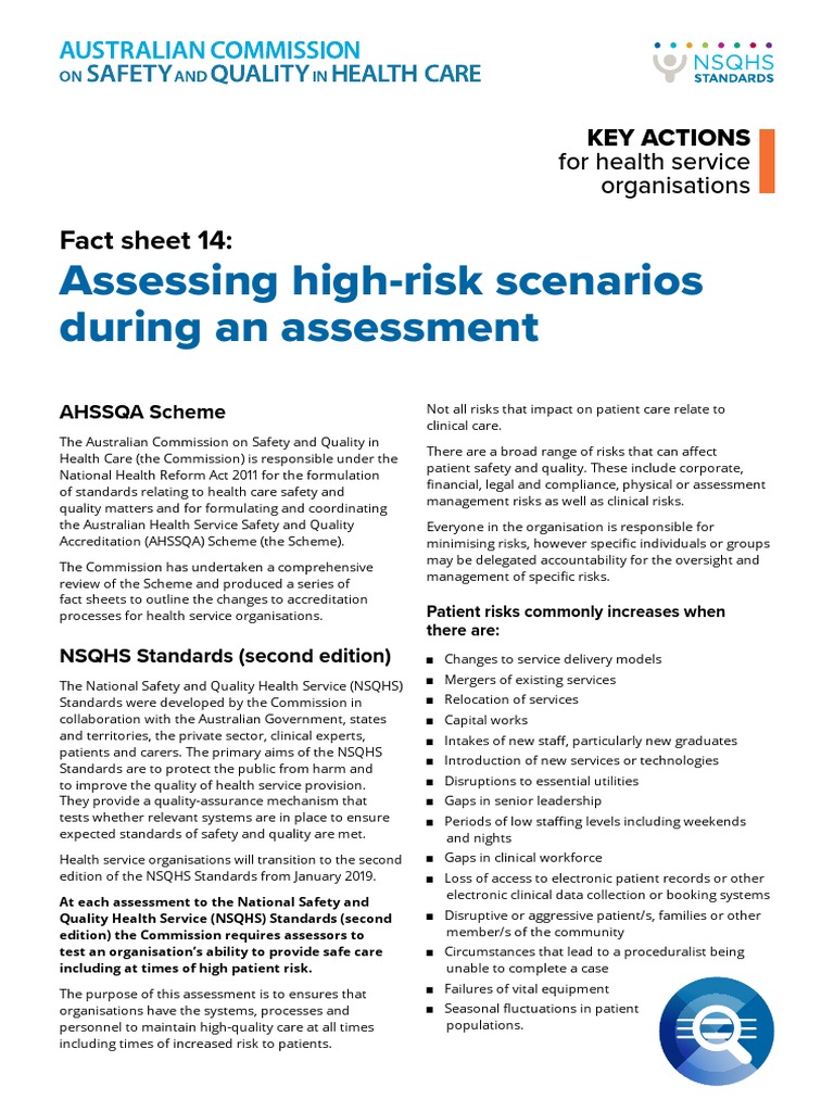 Assessing High-Risk Scenarios During An Assessment: Fact Sheet 14 ...