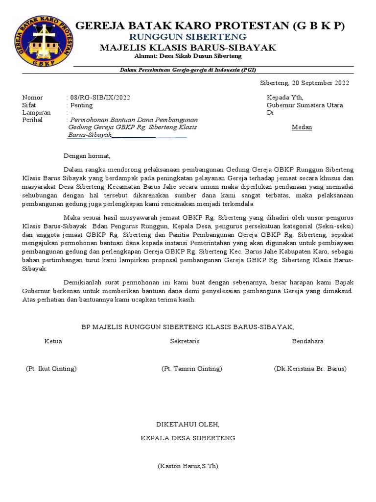 Surat Proposal Pembangunan | PDF