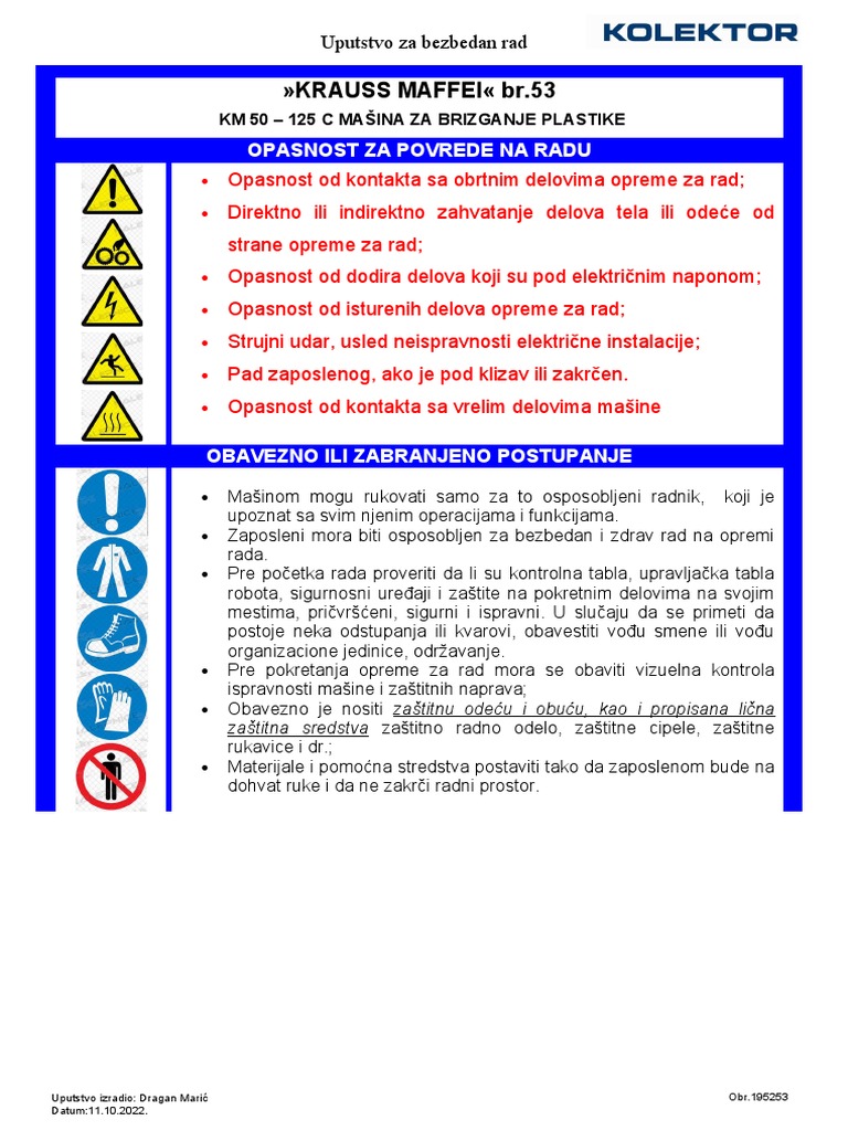 Up. Za Bezbedan Rad 53 | PDF