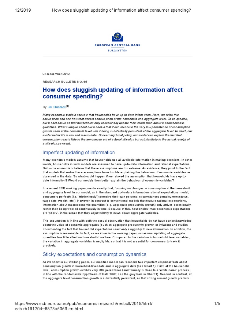 Ecb - rb191204 8873a505ff - en | PDF | Consumption (Economics ...