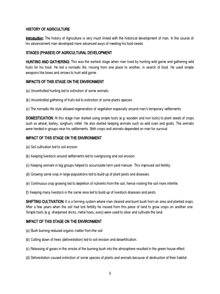 Module 1 General Agric | PDF | Agriculture | Soil