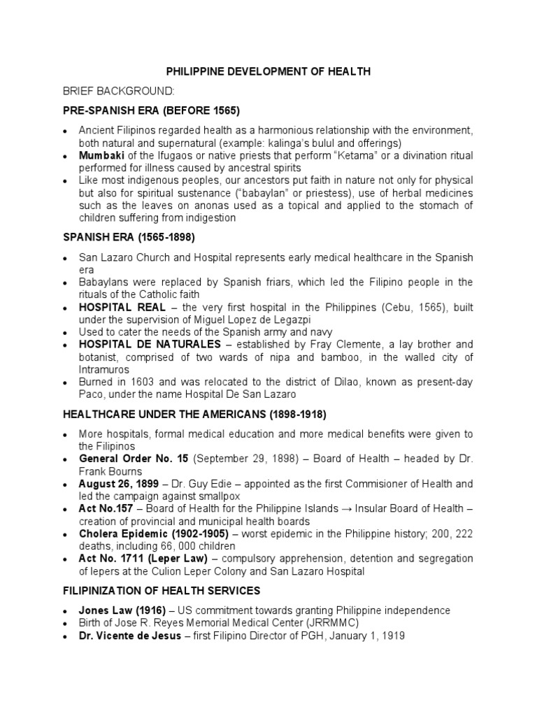 Philippine Development of Health | PDF