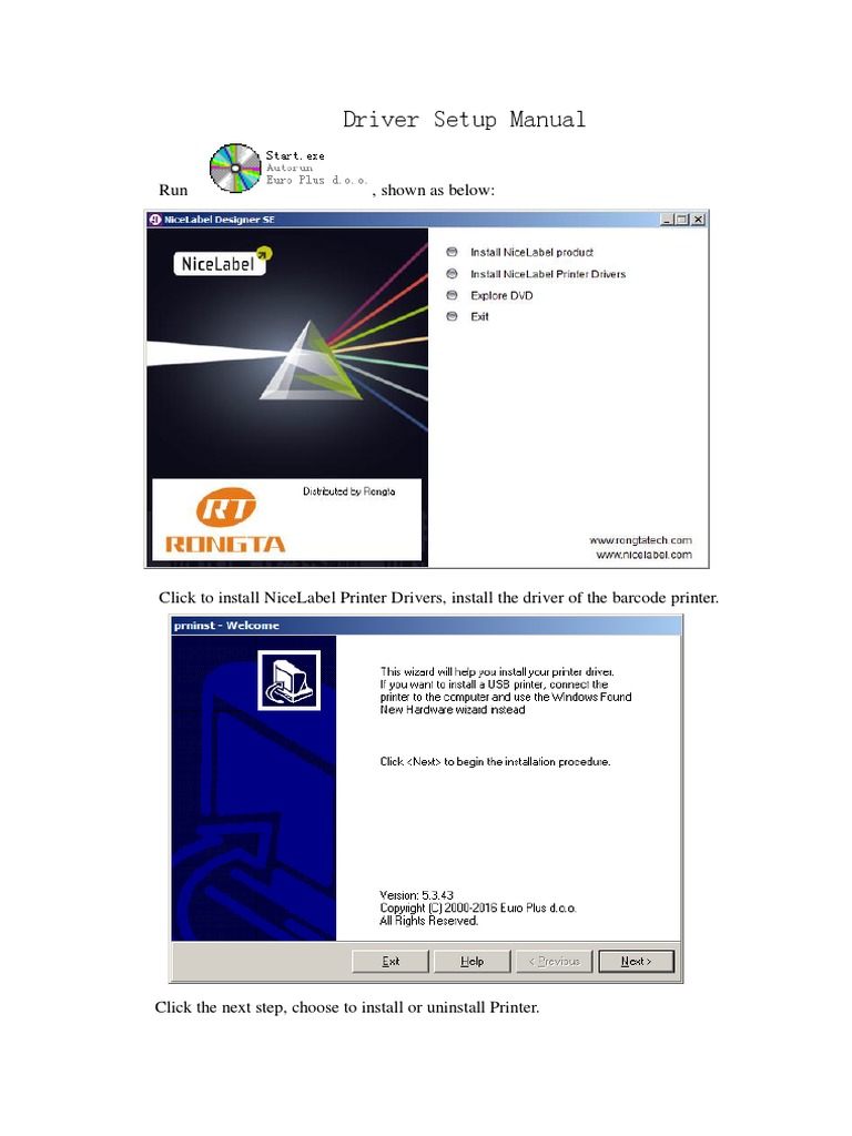 RP4xx Driver Setup Manual | PDF | Printer (Computing) | Barcode