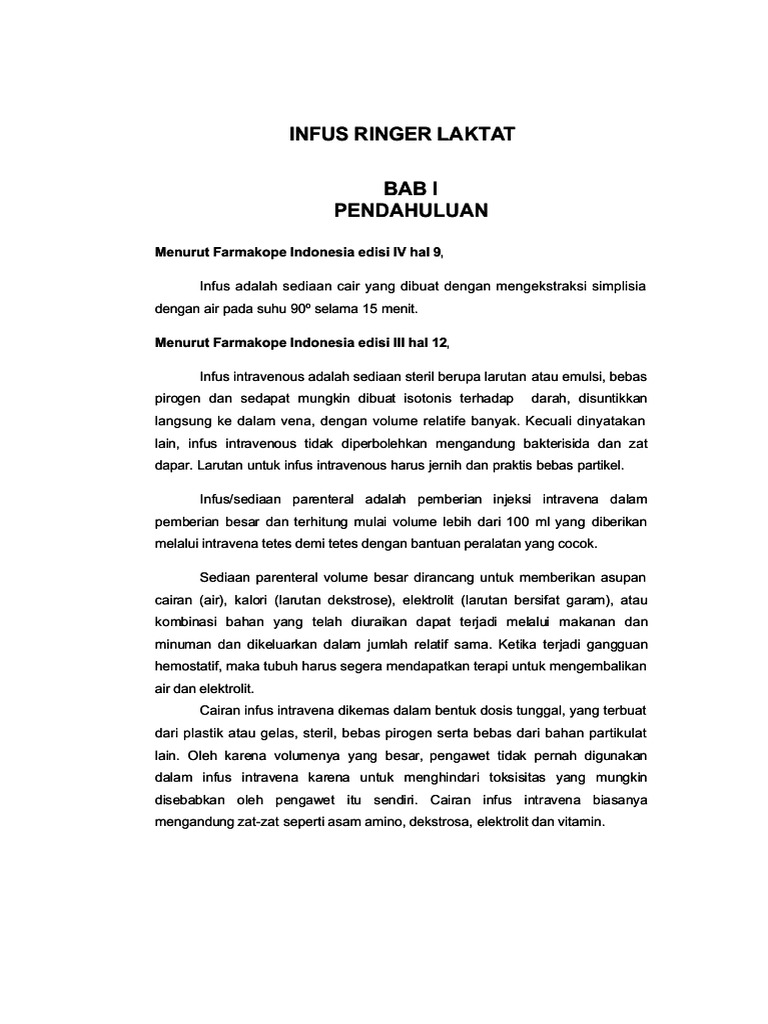 Infus Ringer Laktat | PDF