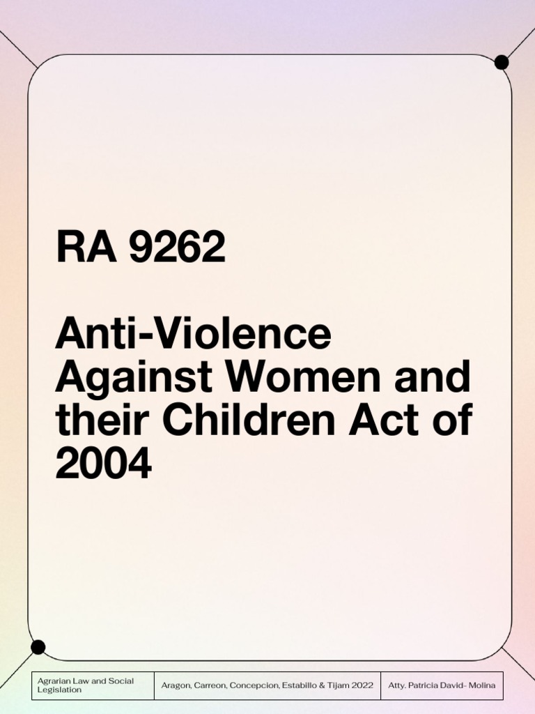 RA 9262 Comprehensive Reviewer | PDF | Restraining Order | Domestic ...