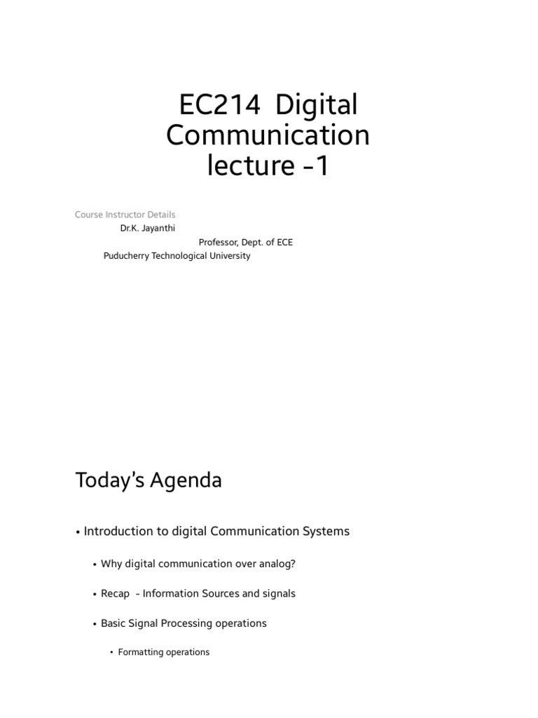 Unit1 Module 1 EC214 Digital Communication | PDF | Sampling (Signal Processing) | Spectral Density