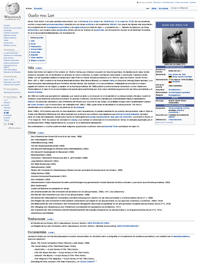 Guido Von List - Wi | PDF