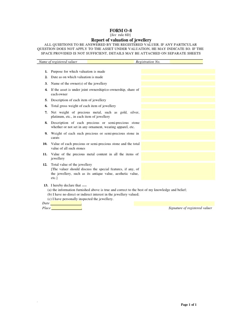 Gold Valuation Format | PDF