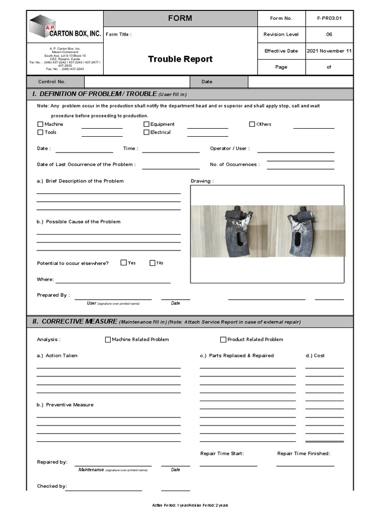 Trouble Report: I. Definition of Problem / Trouble | PDF | Computing