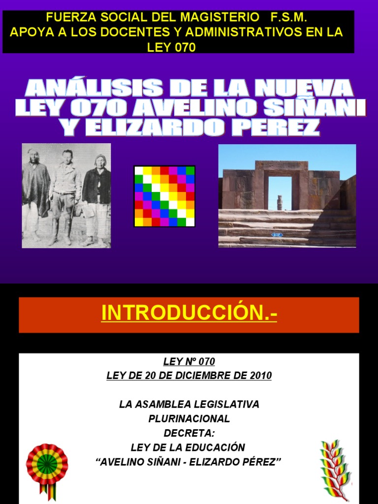 Ley 070 | PDF | Plan de estudios | Educación de la primera infancia