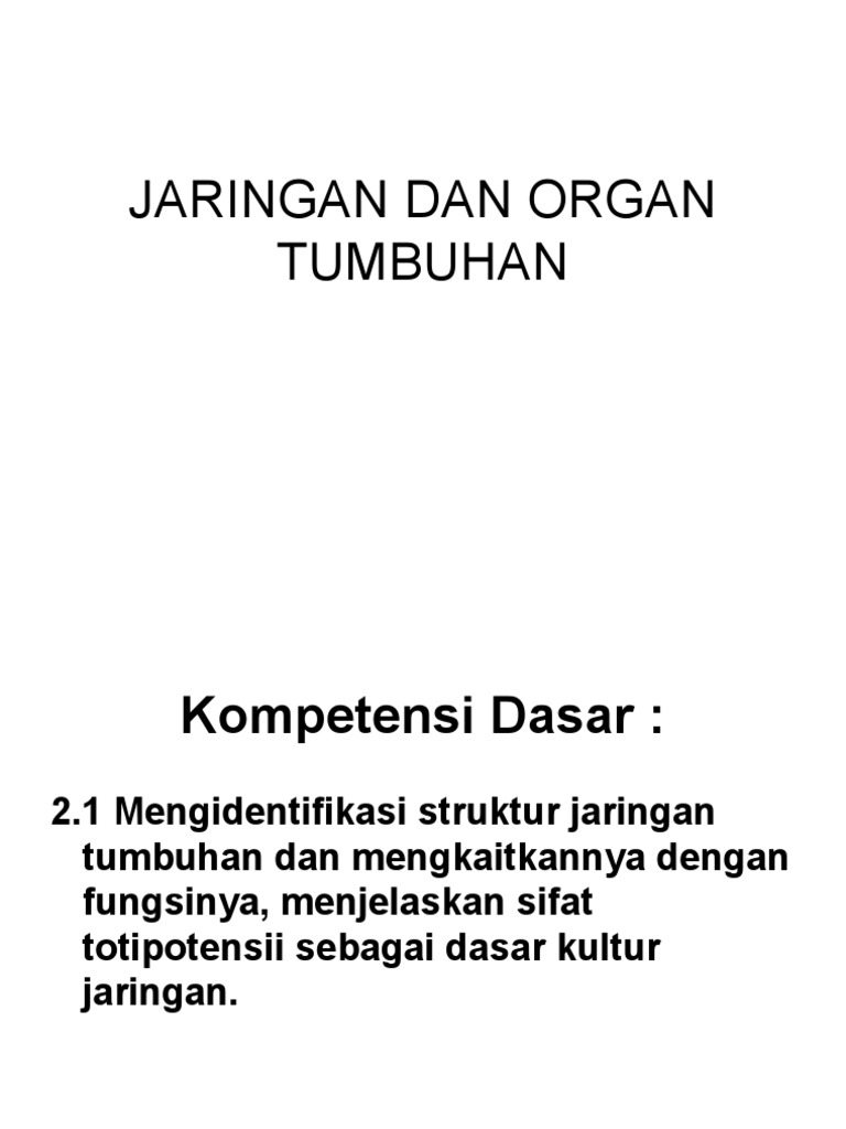 Struktur dan Fungsi Jaringan Tumbuhan | PDF | Sains & Matematika ...