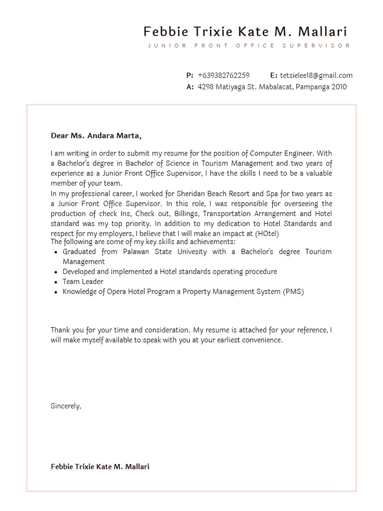Dusty Grey Simple Professional Cover Letter | PDF | Career & Growth