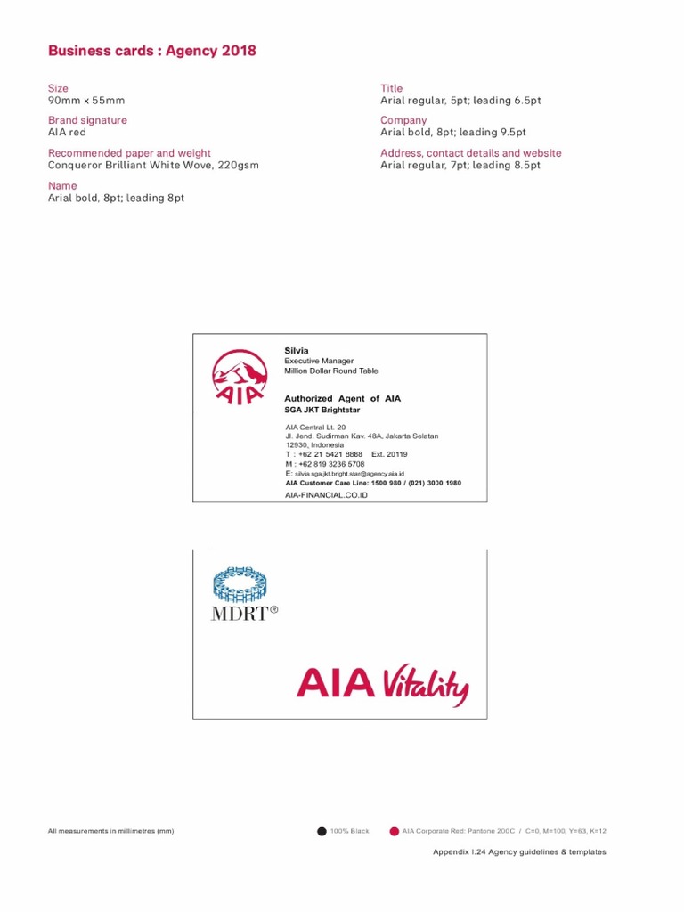 Guideline BusinessCard - AIA Agency-1 | PDF