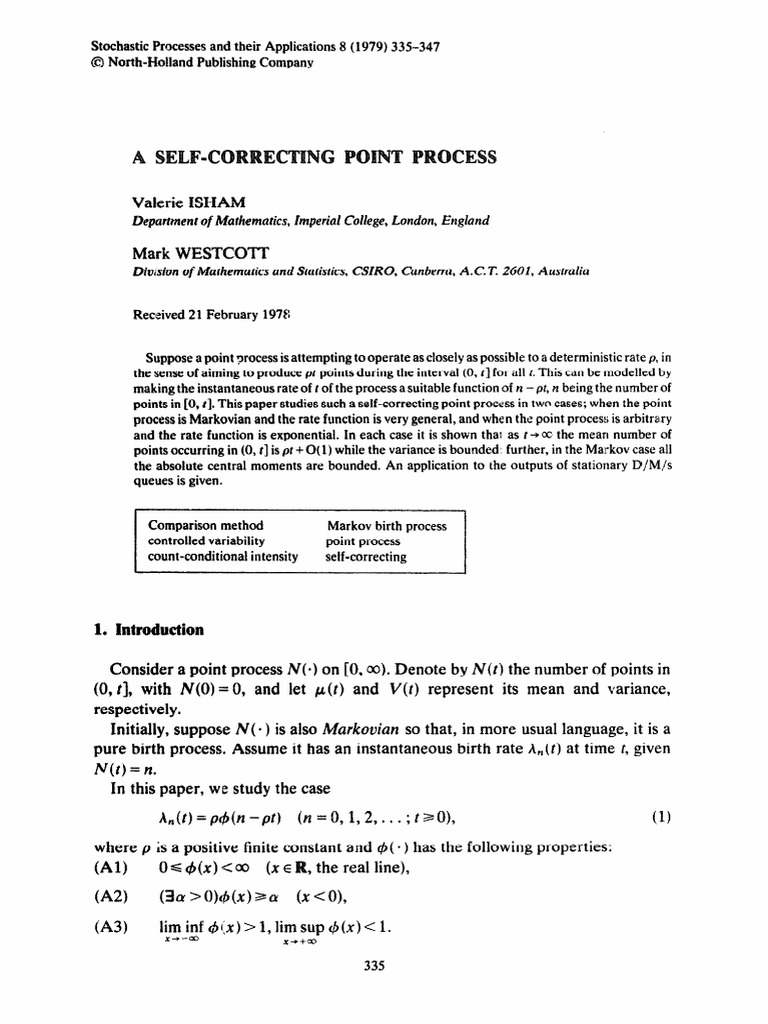 A Self-Correcting Point Process | PDF | Markov Chain | Mathematics