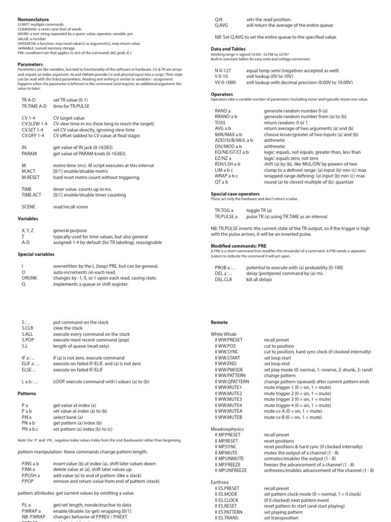 Tt Commands Card Pdf Parameter Computer Programming Computer Programming