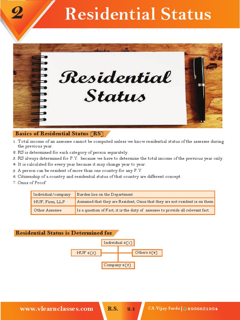 Chapter 2 - Residential Status | PDF