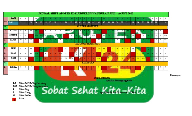 Jadwal Shift Juli-Agust 22 | PDF
