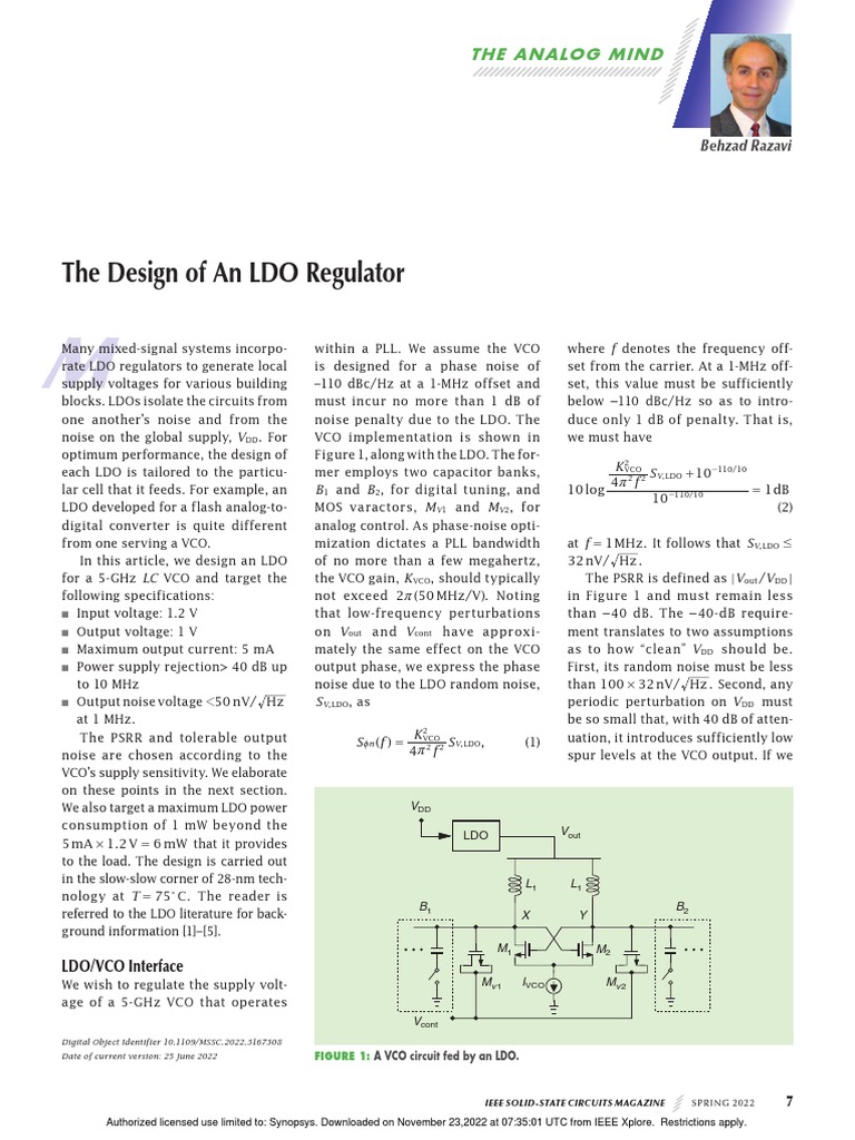 The Design of An LDO Regulator The Analog Mind | PDF | Operational ...