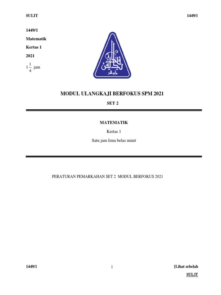 Modul Ulangkaji Matematik Spm 2021 Pdf
