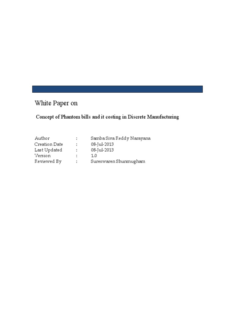 Understanding Phantom Bills in Manufacturing | PDF | Inventory ...