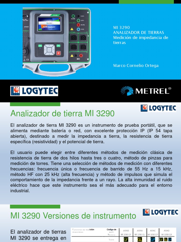 MI 3290 Earth Analyser | PDF | Resistencia Eléctrica y Conductancia ...