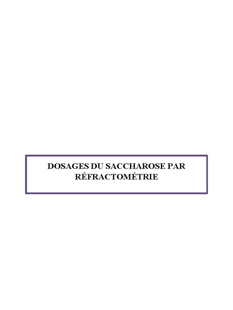 TP Saccharose | PDF