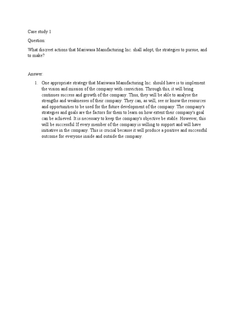 Case Study 1 TQM | PDF