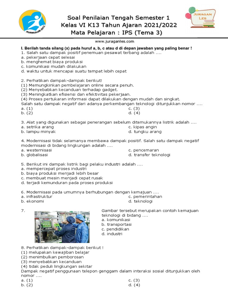 Soal IPS Kelas 6 Semester 1 (Tema3) 2021 | PDF