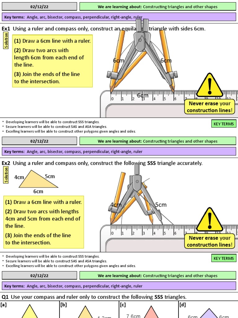 Contructing Triangles | PDF | Triangle | Perpendicular
