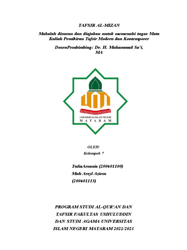 Kel 7 Tafsir Al Mizan | PDF | Ilmu Sosial | Agama & Spiritualitas