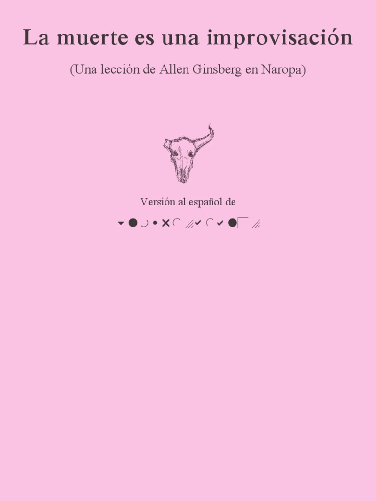 La Muerte Es Una Improvisación | PDF