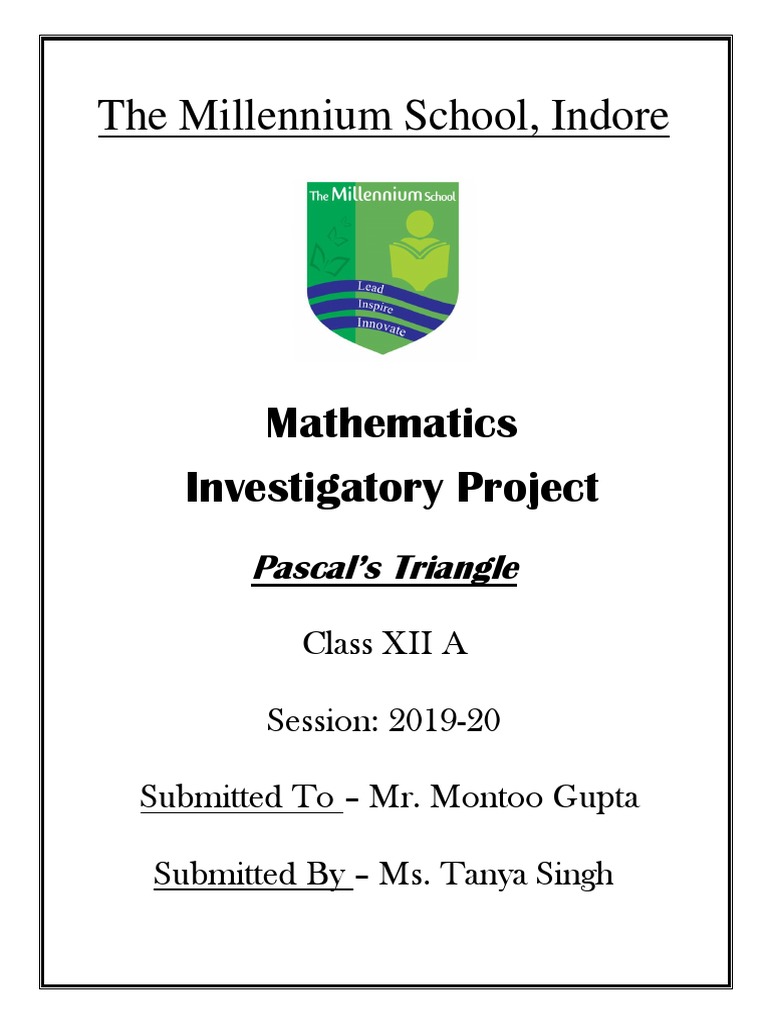 The Millennium School Indore Mathematics Investigatory Project Compress | PDF | Mathematics ...